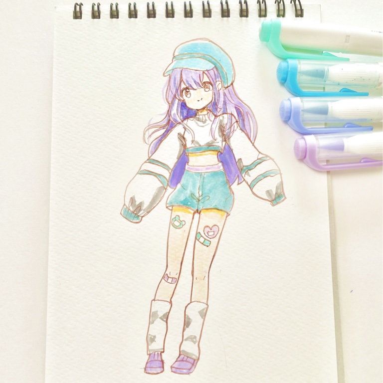 I drew a girl with Mildliner - CutieDrawing Official Website